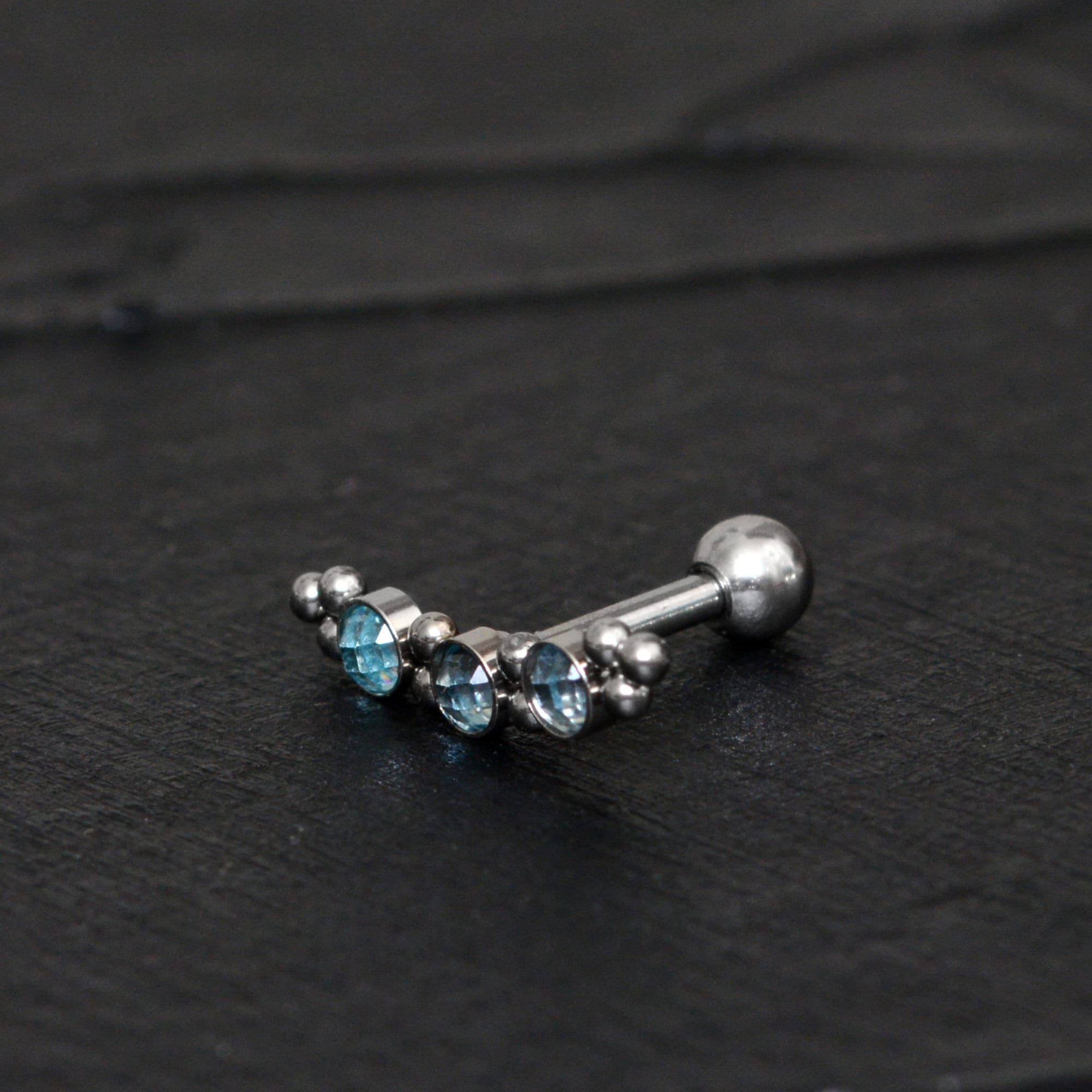 Curved Bar Piercing Surgical Steel, Cartilage Curved Stud Earring CZ ...