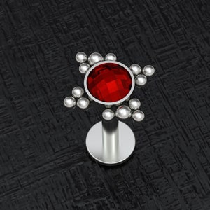 CZ Lip Piercing Titanium Implant Grade Medusa Labret Lip - Etsy