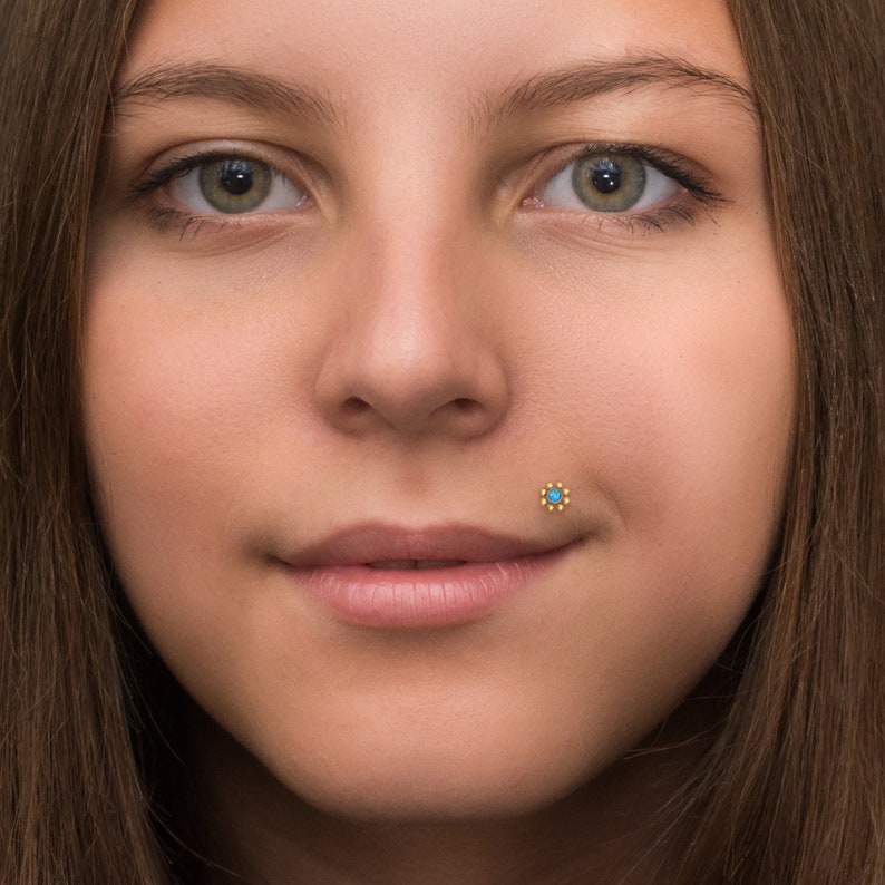 Bioflex Medusa Lip Piercing Opal Lip Jewelry Monroe Lip Stud | Etsy