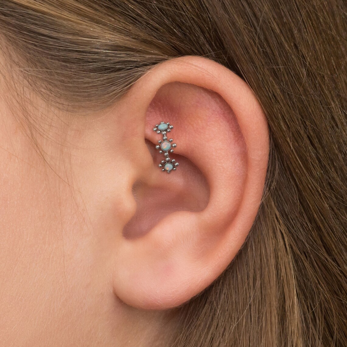 Forward Helix Earring Titanium Opal Tragus Earring 18g 16g | Etsy