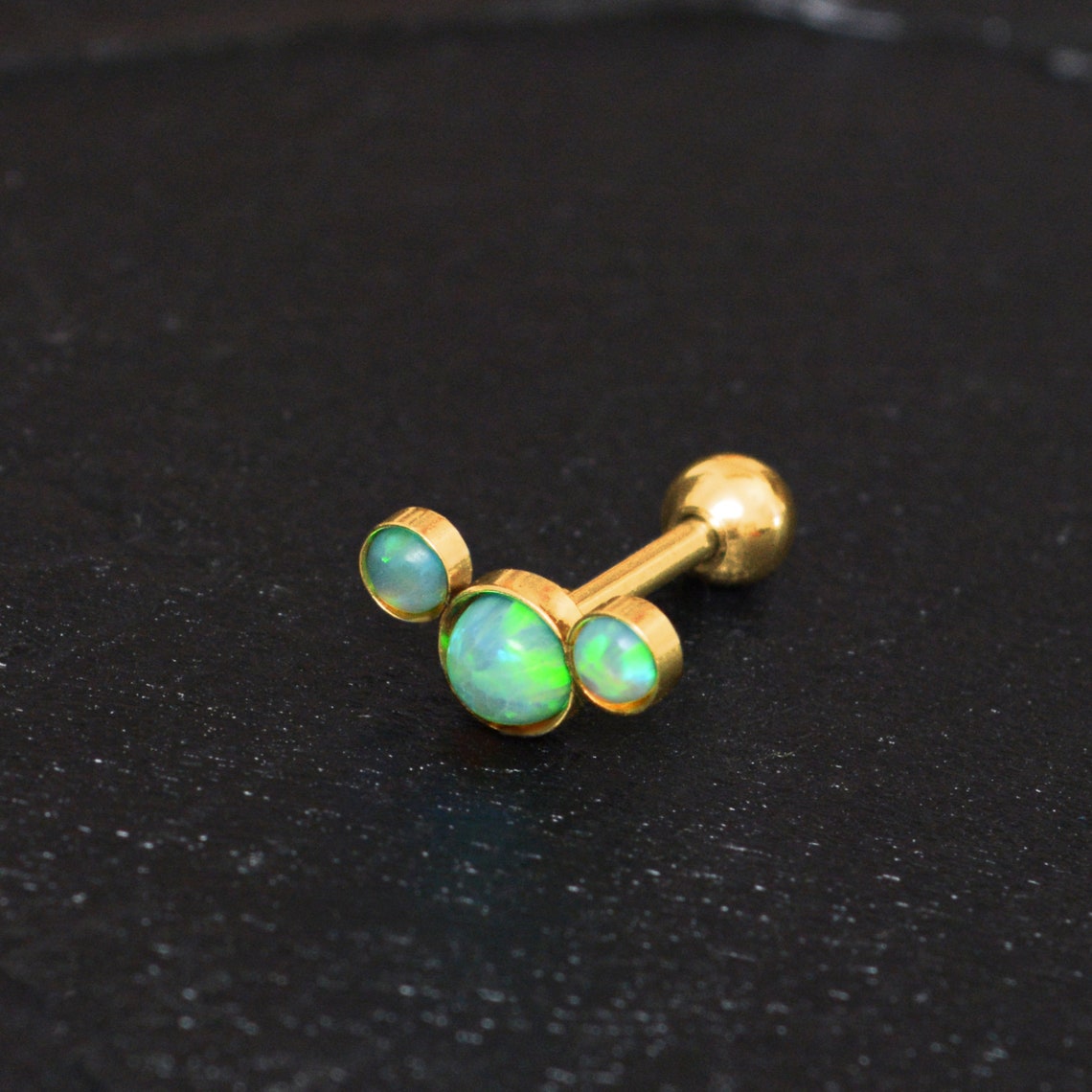 Opal Cartilage Curved Earring Surgical Steel Helix Stud | Etsy