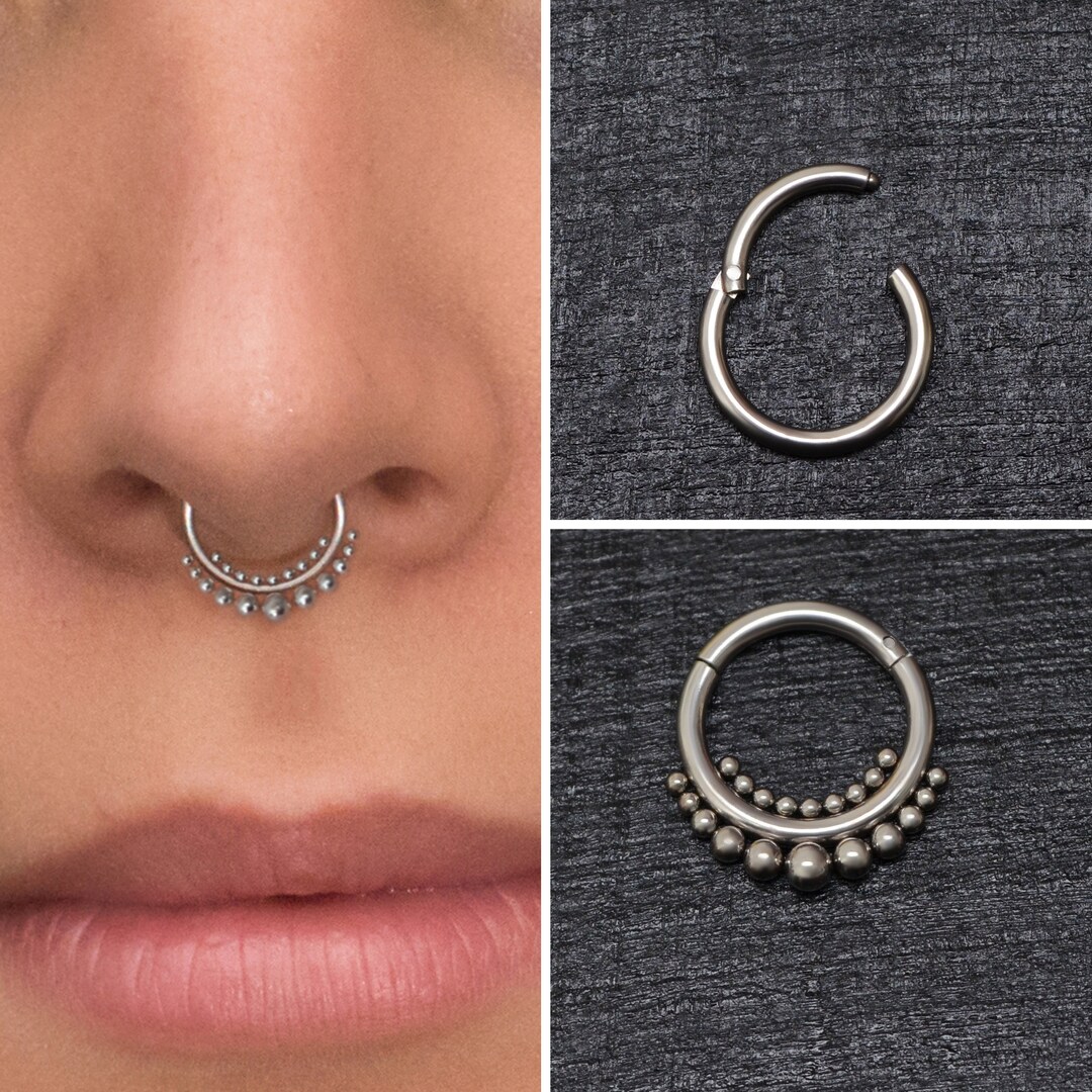 Septum Clicker Hoop Titanium, Implant Grade Daith Earring, Septum Ring ...