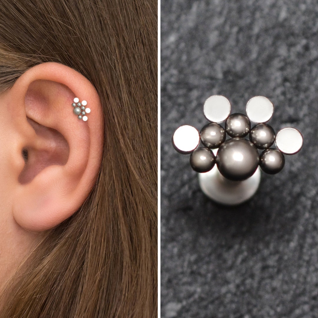 Flat Back Cartilage Earring Stud Surgical Steel, Tragus Ring, Forward ...