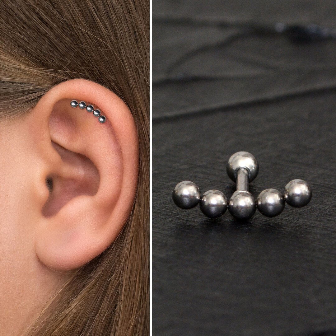 Titanium Implant Grade Curved Stud Earring, Curved Cartilage Earring ...