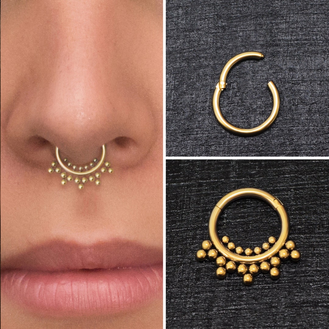 Septum Ring Surgical Steel, Septum Hoop, Daith Clicker Earring, Septum ...