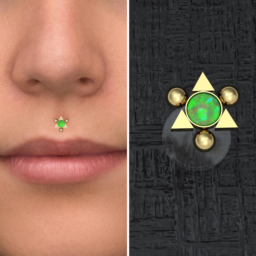 Opal Lip Labret Bioflex Monroe Lip Ring Medusa Jewelry - Etsy España
