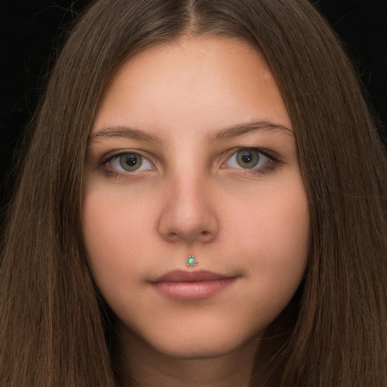 Opal Lip Labret Implant Grade Titanium Monroe Lip Ring - Etsy