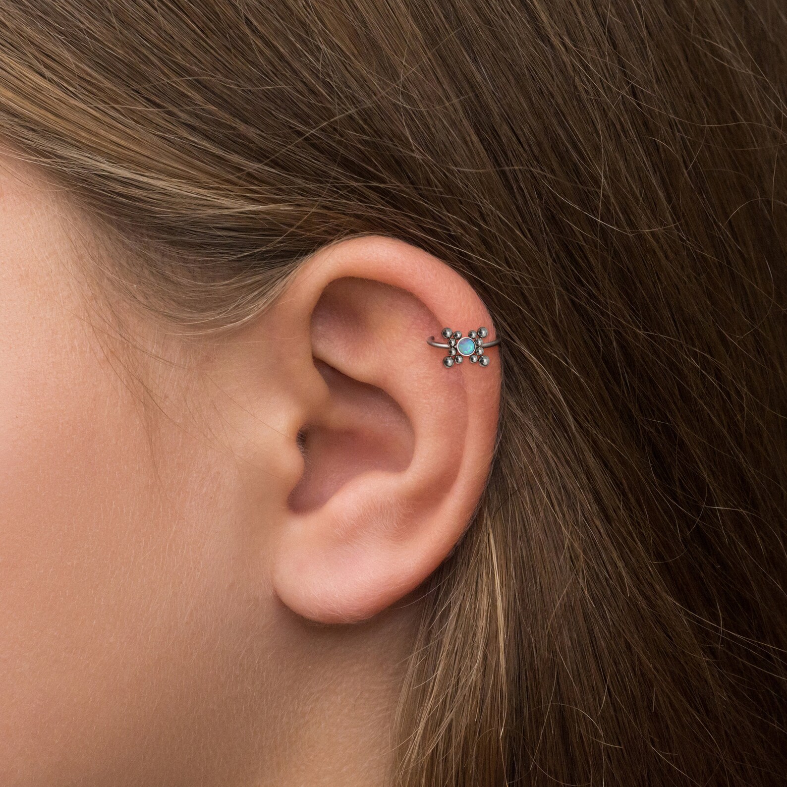 Forward Helix Earring Titanium Opal Tragus Earring 18g 16g | Etsy