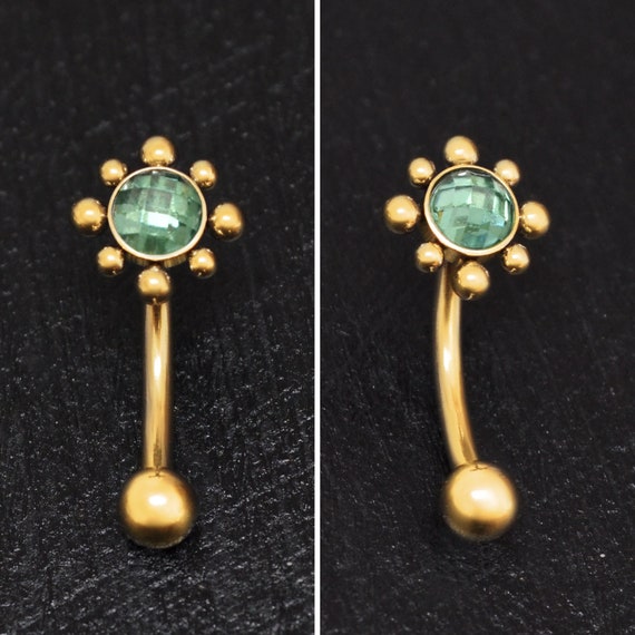 CZ Rook Piercing Surgical Steel Rook Barbell Ring Eyebrow - Etsy