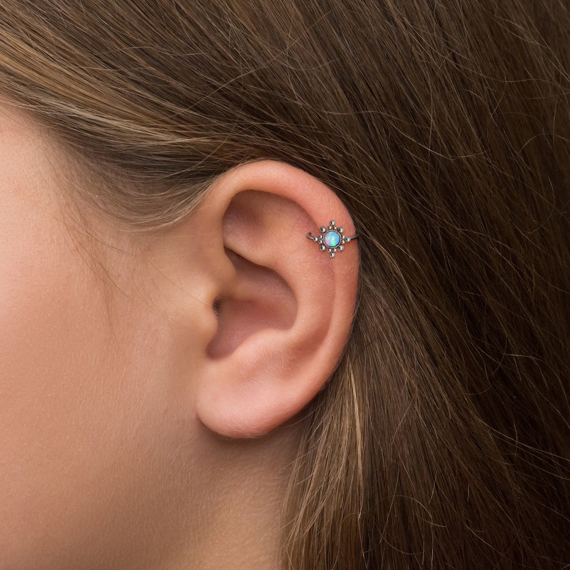 Opal Rook Earring Titanium Implant Grade Tragus Earring | Etsy