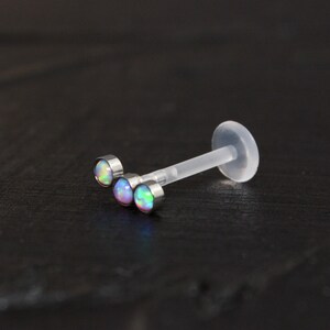 Cartilage Stud Earring Opal, Bioflex Curved Bar Stud Earring, Cartilage ...