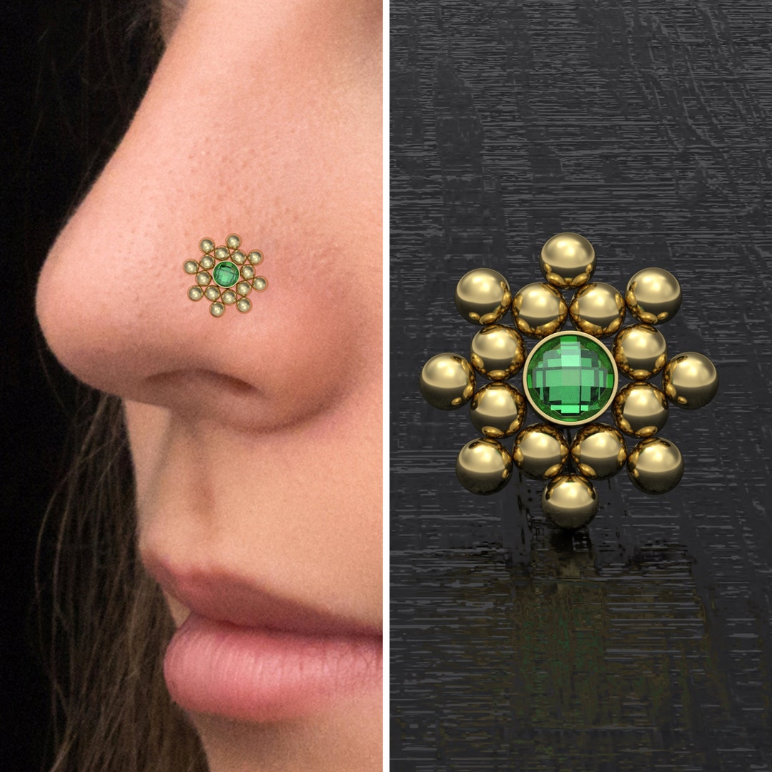 CZ Nose Stud Screw, Surgical Steel Nose Screw Stud, Nose Bone, Nose ...