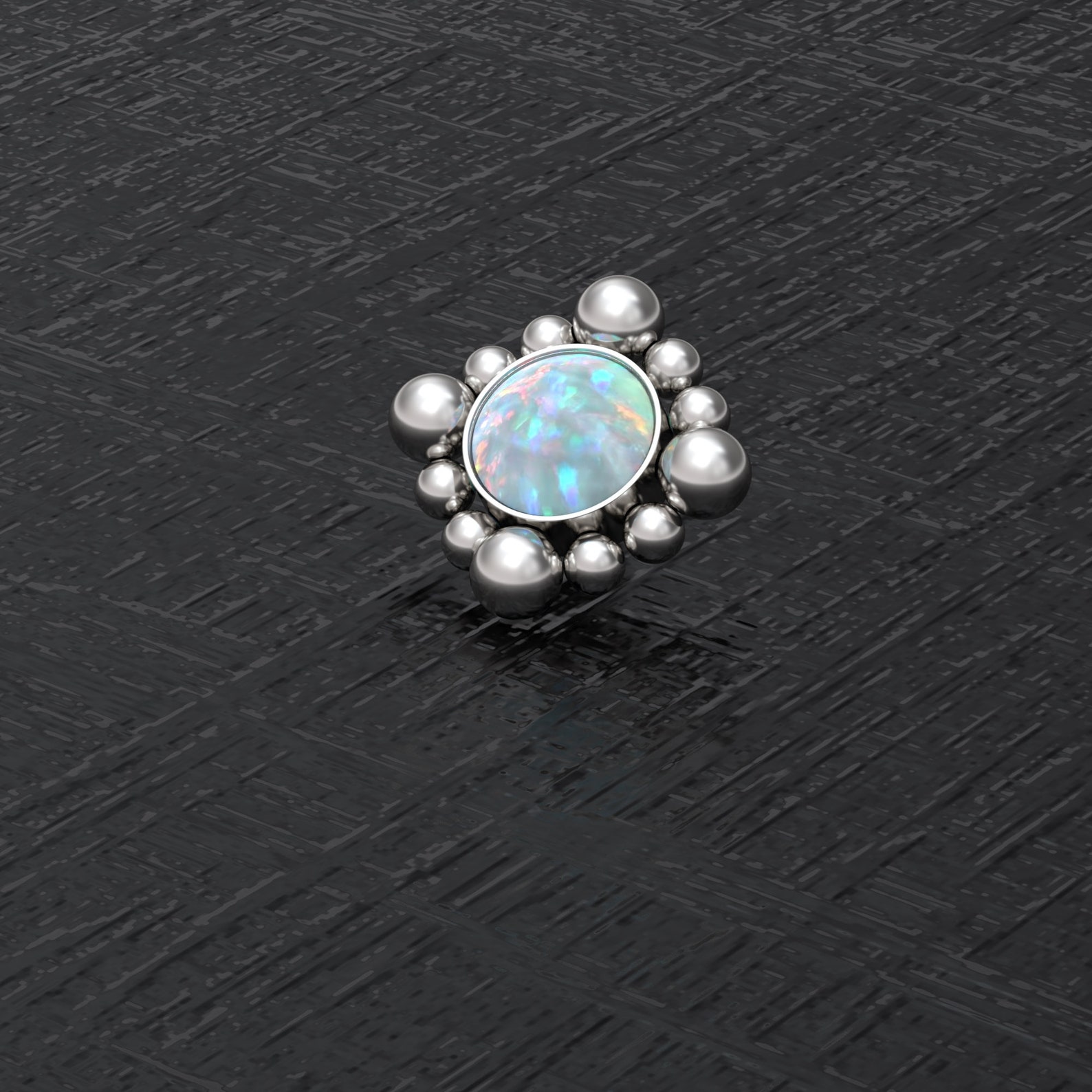 Opal Dermal Jewelry Surgical Steel, Dermal Piercing 16g 14g, Internally ...