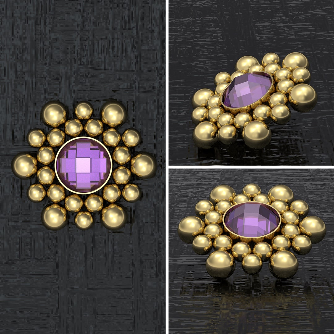 Surgical Steel Dermal Jewelry CZ, Dermal Piercing, Dermal Anchor Top ...