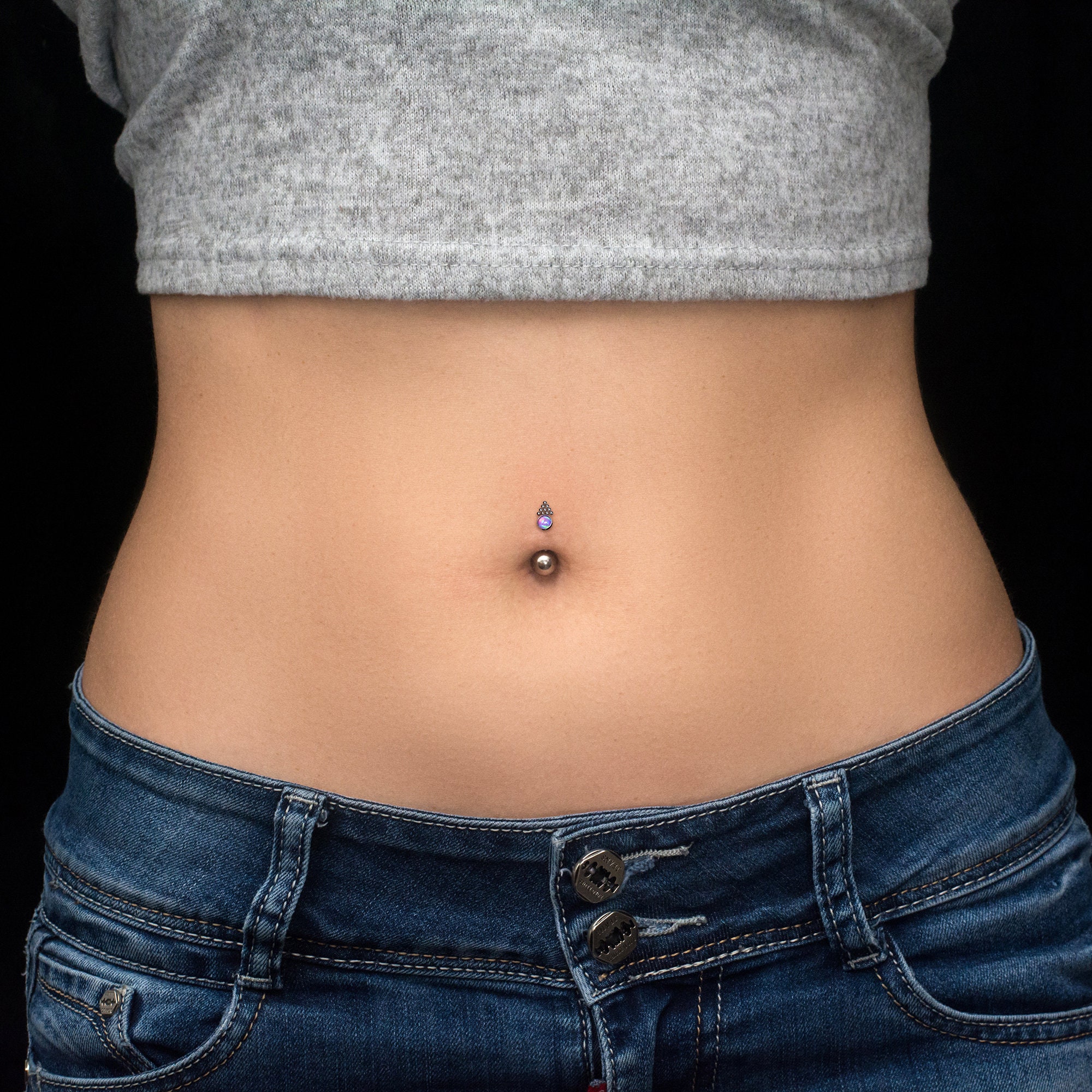 Titanium Belly Ring Opal, Belly Button Ring 16g 14g, Navel Piercing ...