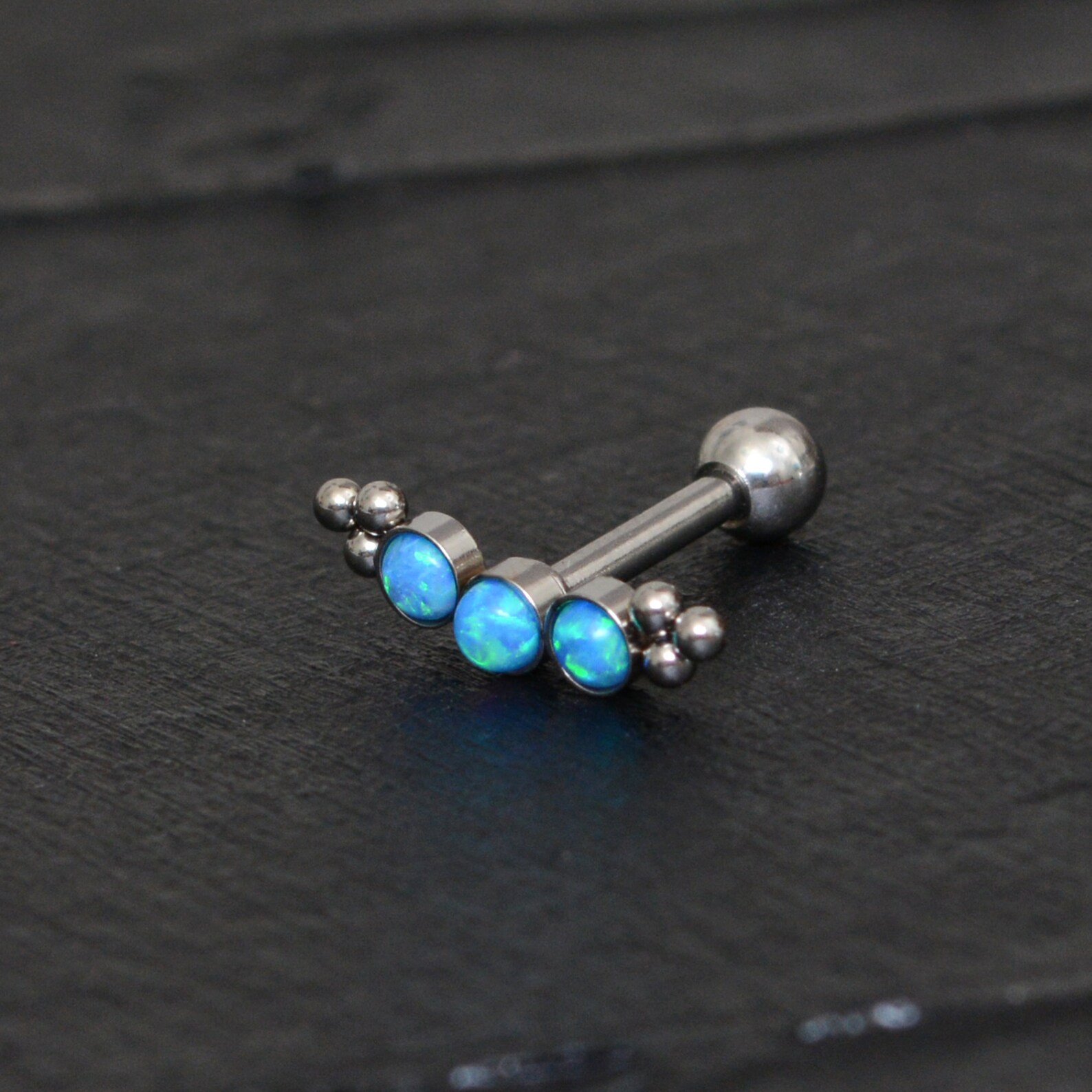 Opal Helix Curved Barbell Earring Helix Piercing Surgical | Etsy