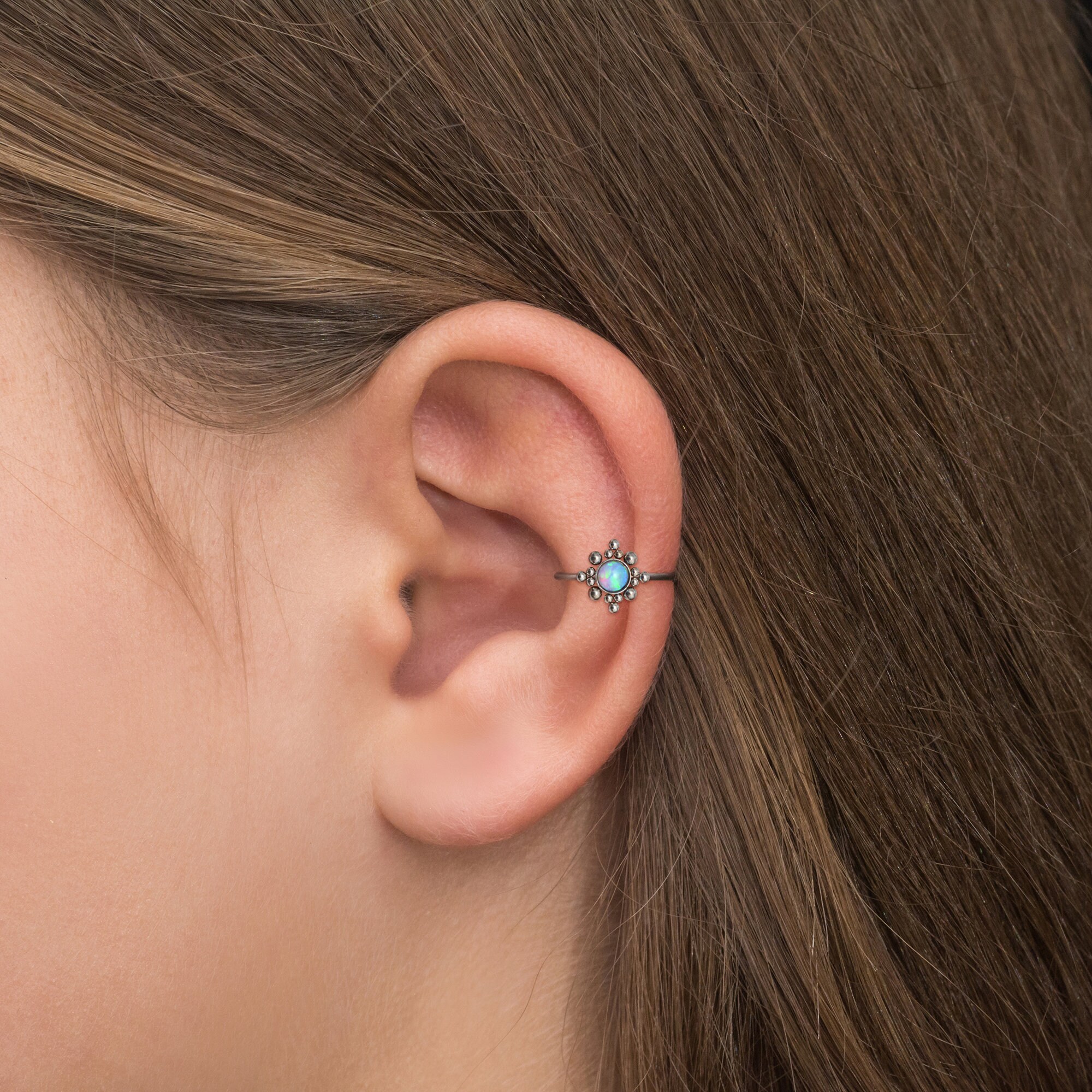 Opal Rook Earring Titanium Implant Grade Tragus Earring | Etsy