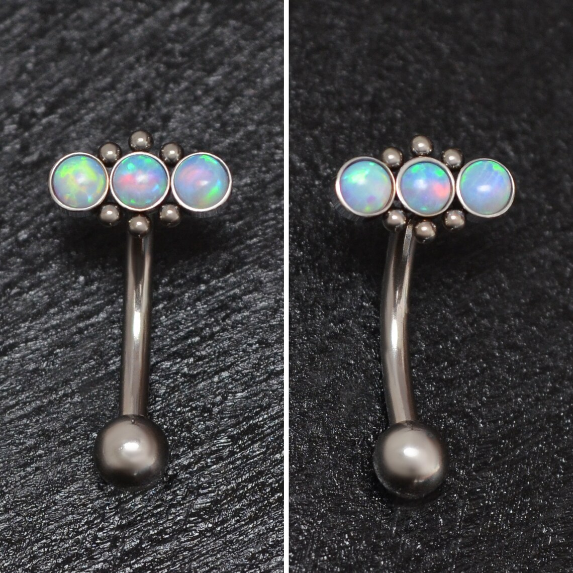Titanium Rook Earring Opal Eyebrow Piercing 16g 14g Rook - Etsy