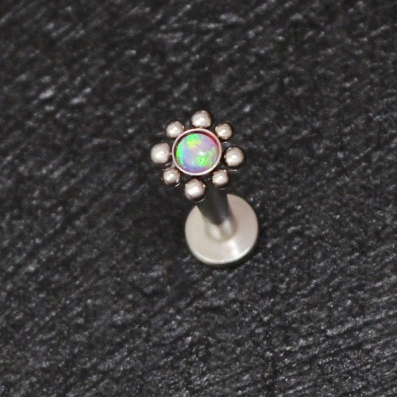 Titanium Lip Ring Opal, Implant Grade Lip Jewelry, Medusa Jewelry, Lip ...