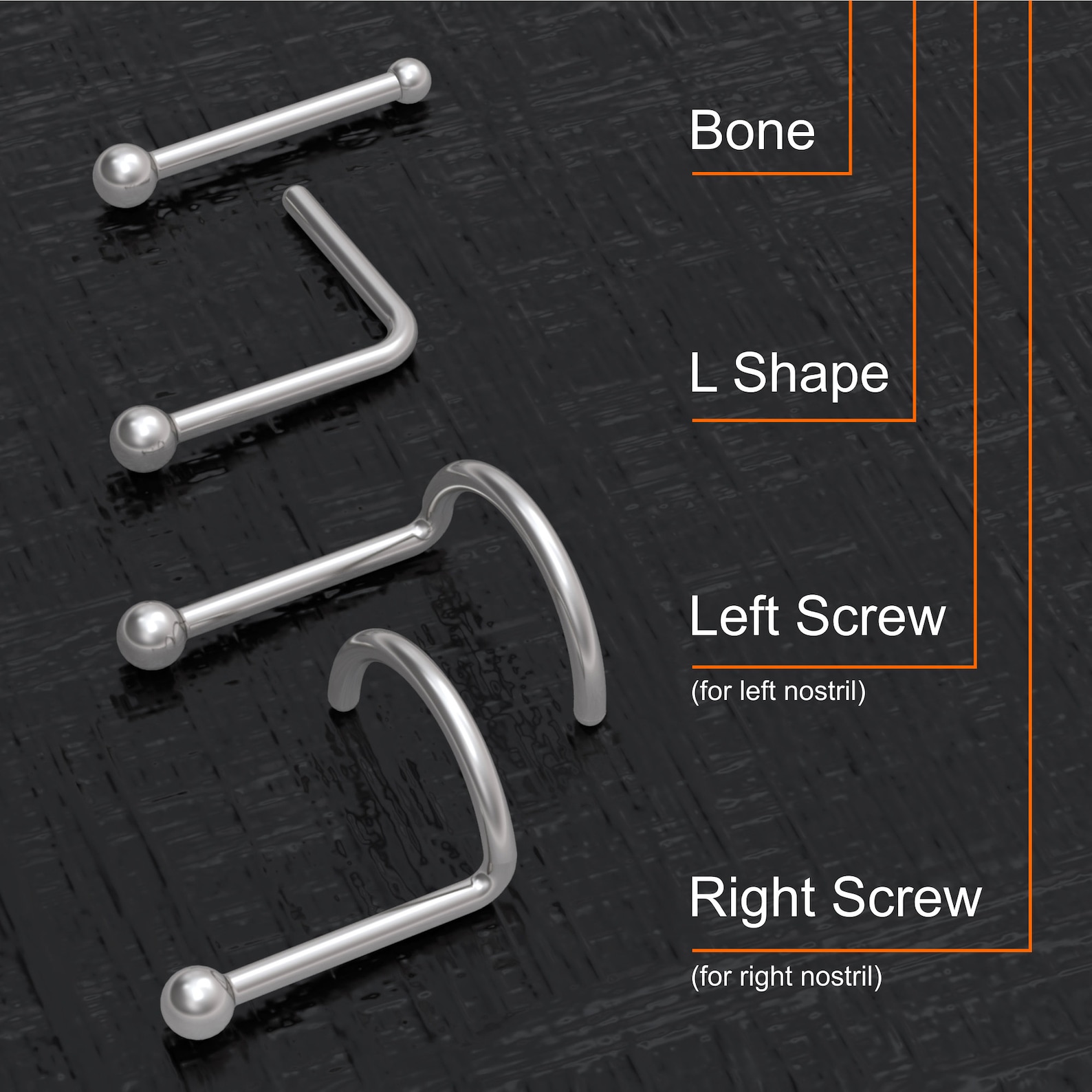 Nose Stud Ring Surgical Steel Nose Bone Nose Screw Stud - Etsy