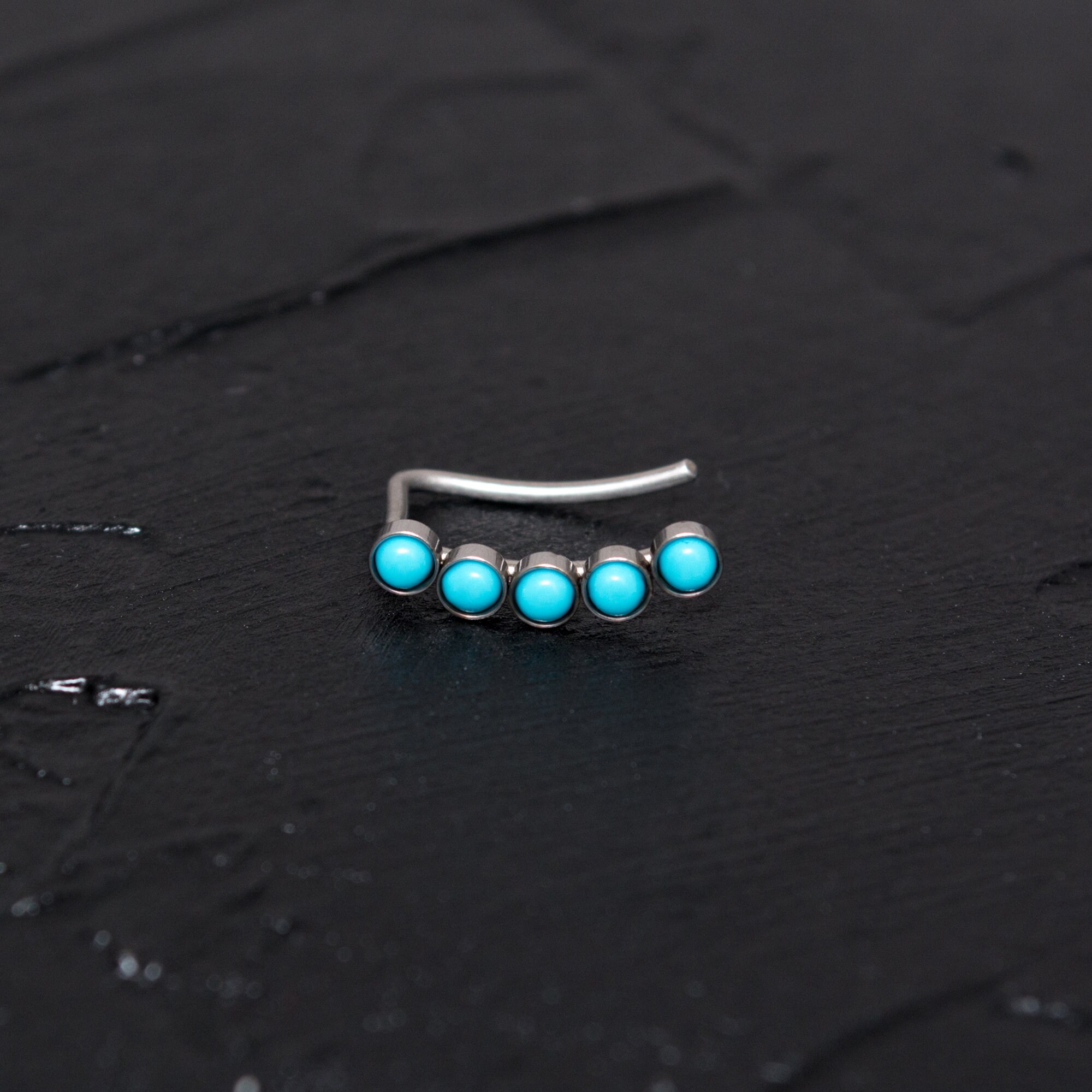 Turquoise Ear Climber Earrings Surgical Steel, Ear Crawler Earrings ...