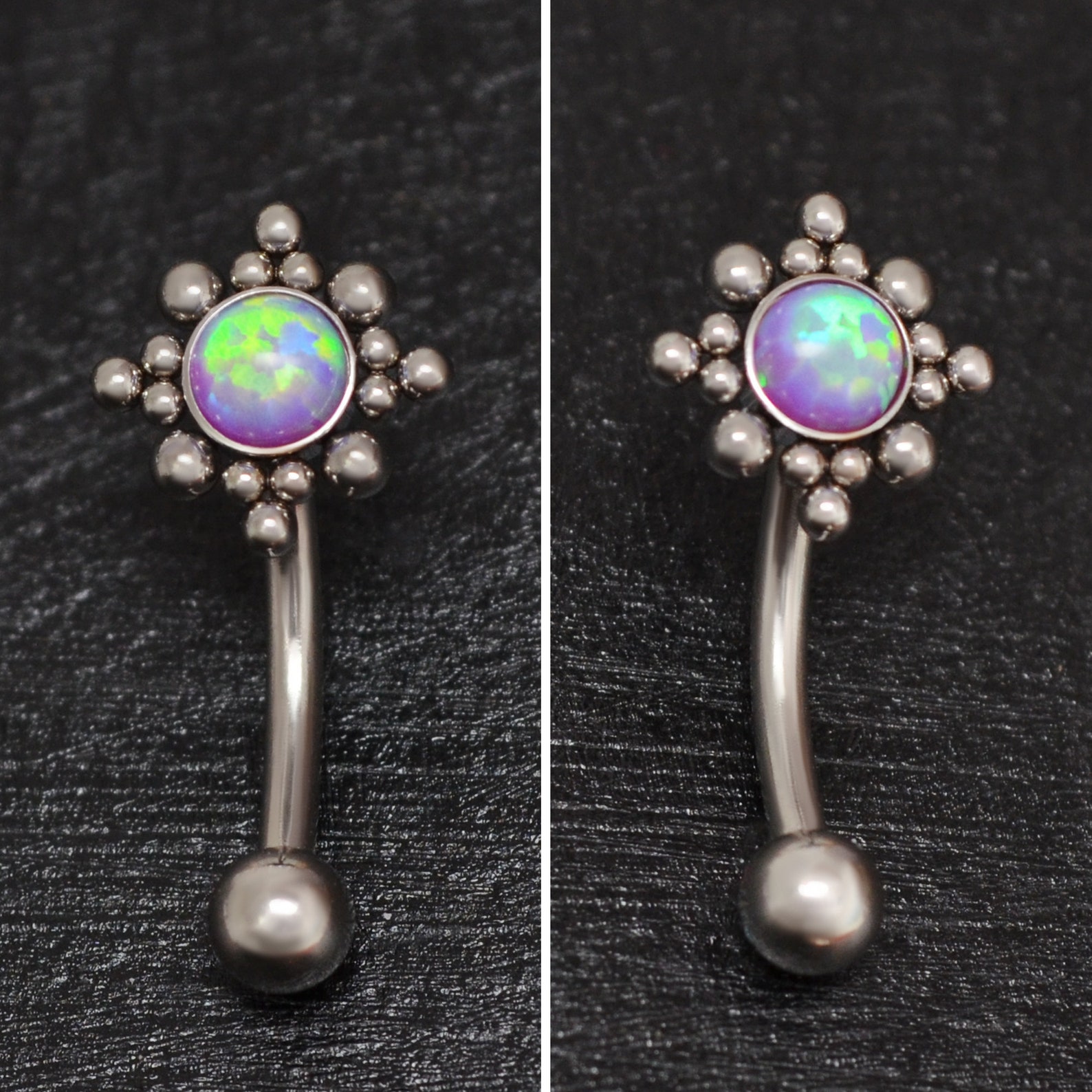 Opal Eyebrow Jewelry Implant Grade Titanium Rook Piercing - Etsy