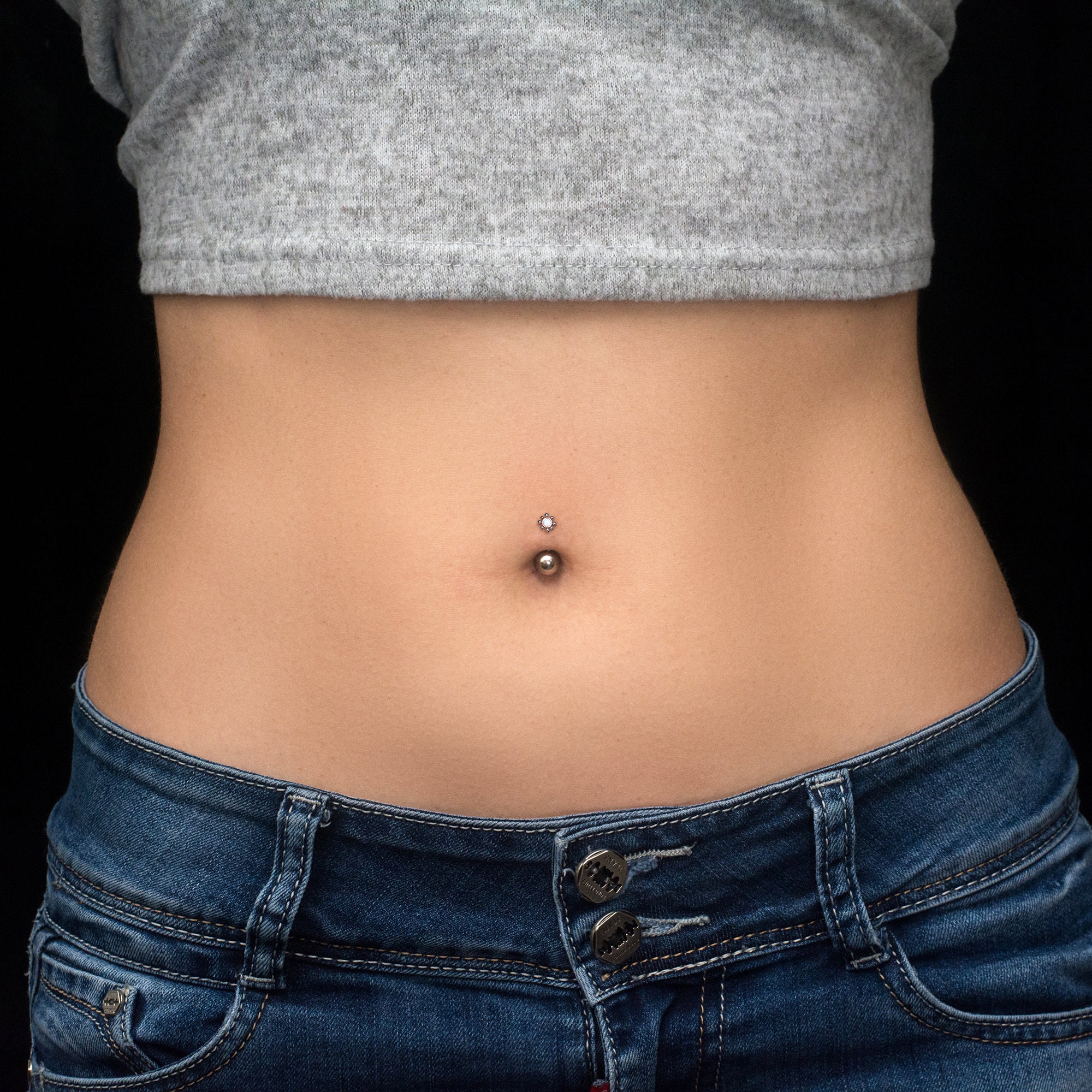 Opal Belly Button Ring Titanium Implant Grade, Belly Ring, Navel ...