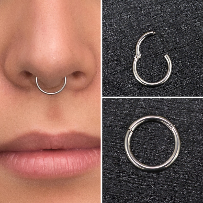 Septum Ring Titanium Implant Grade Septum Hoop Daith Clicker - Etsy