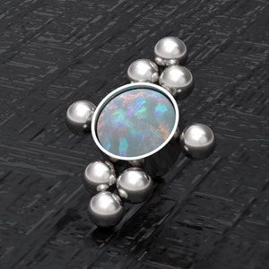 Opal Dermal Jewelry Surgical Steel, Dermal Top, Internally Threaded ...