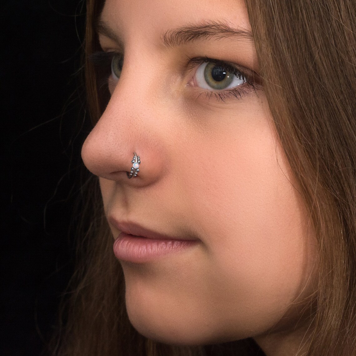 Surgical Steel Nose Hoop Opal Nose Jewelry Nose Piercing - Etsy