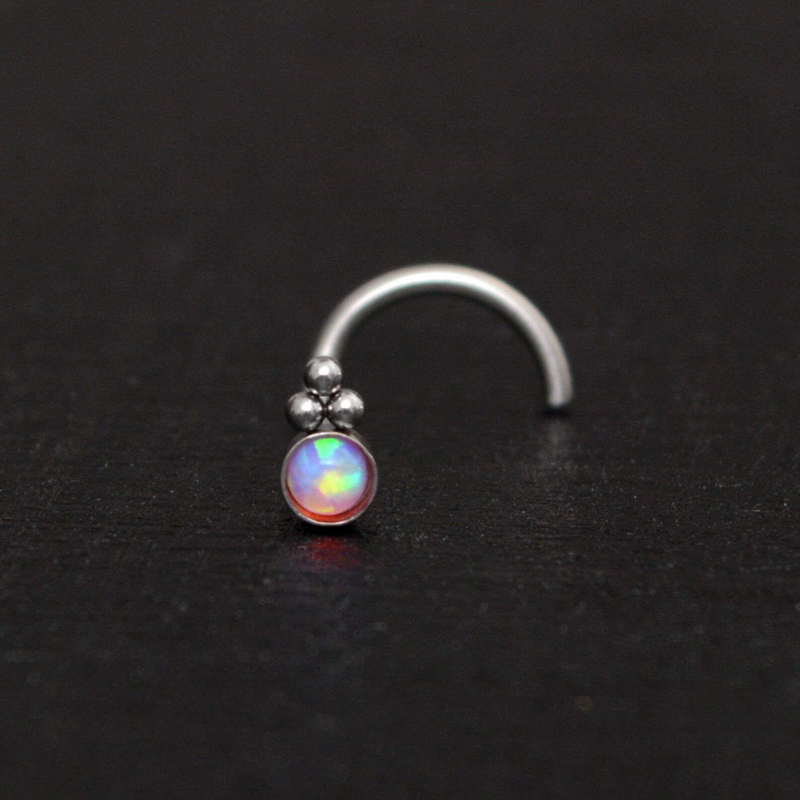 Nose Screw Stud Titanium Implant Grade Opal Nose Stud Ring - Etsy