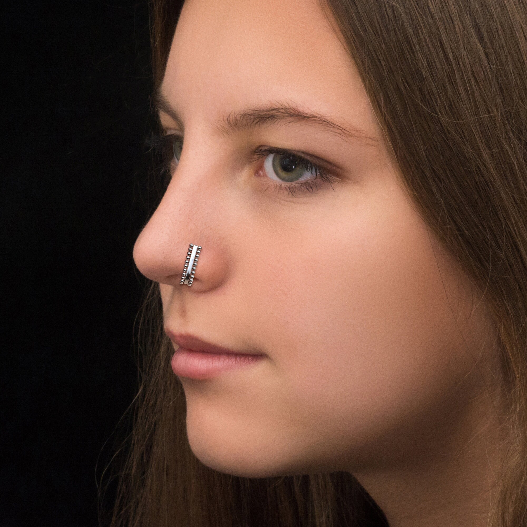 Titanium Nose Hoop With Stud Implant Grade Nose Ring Hoop - Etsy UK