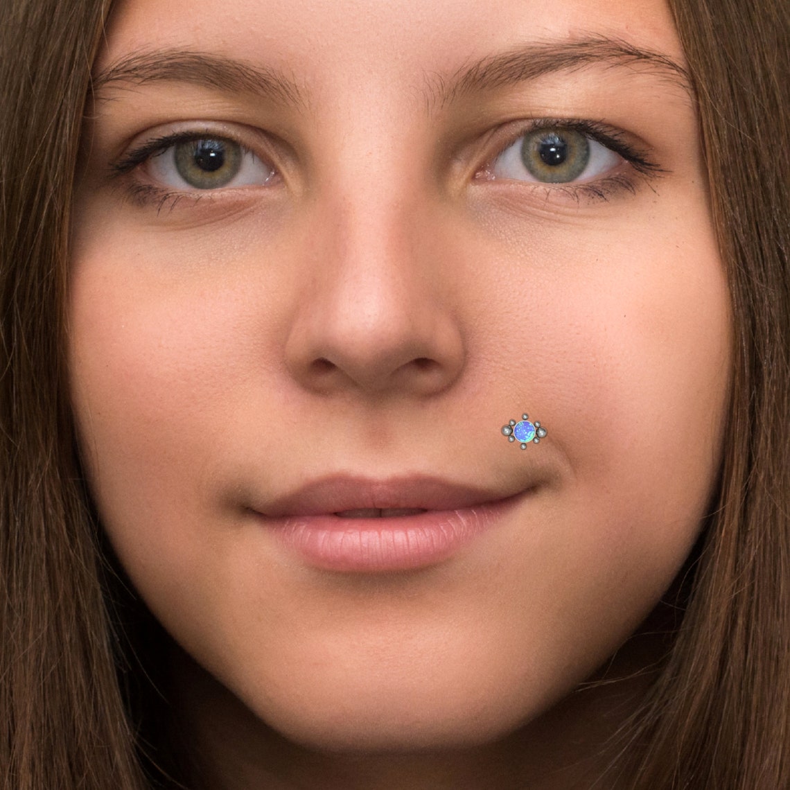 Opal Lip Piercing Titanium Implant Grade Medusa Labret | Etsy