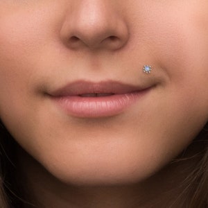 Titanium Lip Ring Opal, Implant Grade Lip Jewelry, Medusa Jewelry, Lip ...