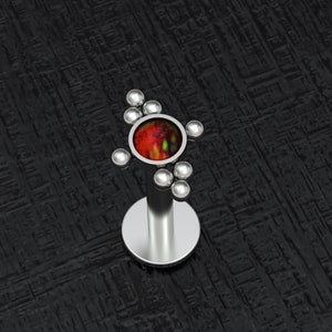 Titanium Lip Ring Opal, Implant Grade Lip Jewelry, Medusa Jewelry, Lip ...