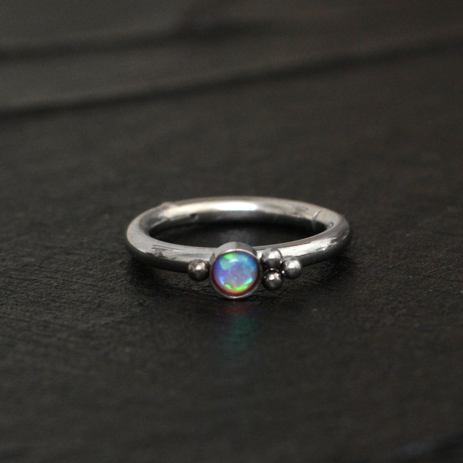 Titanium Tragus Earring Hoop Opal Cartilage Piercing Rook | Etsy