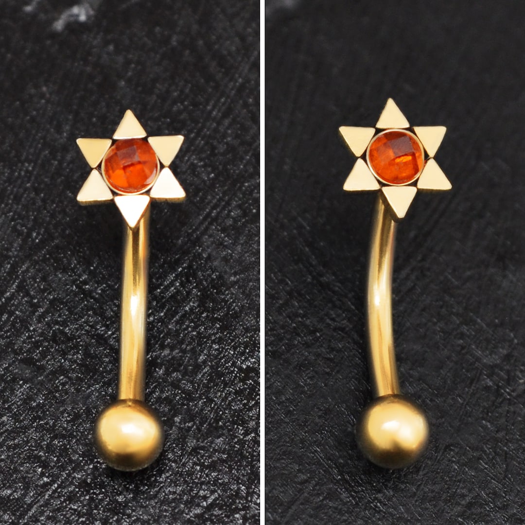 Surgical Steel Curved Barbell Piercing CZ, Rook Earring 18g 16g 14g ...