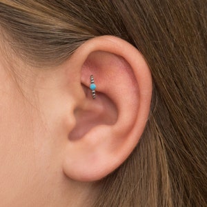 Turquoise Tragus Hoop Surgical Steel, Conch Hoop, Clicker Hoop ...