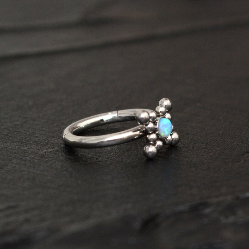 Forward Helix Earring Titanium Opal Tragus Earring 18g 16g - Etsy