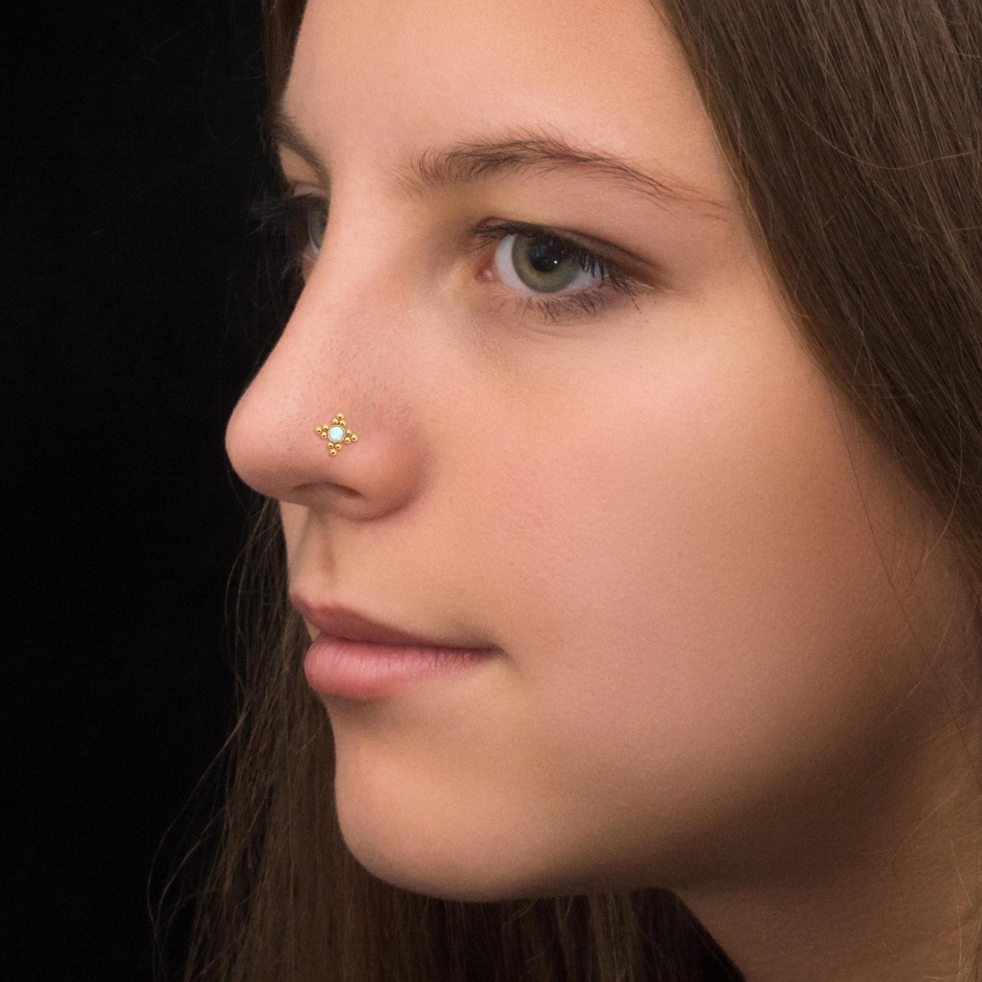 Opal Nose Stud Screw, Surgical Steel Nose Screw Stud, Nose Bone, Nose ...