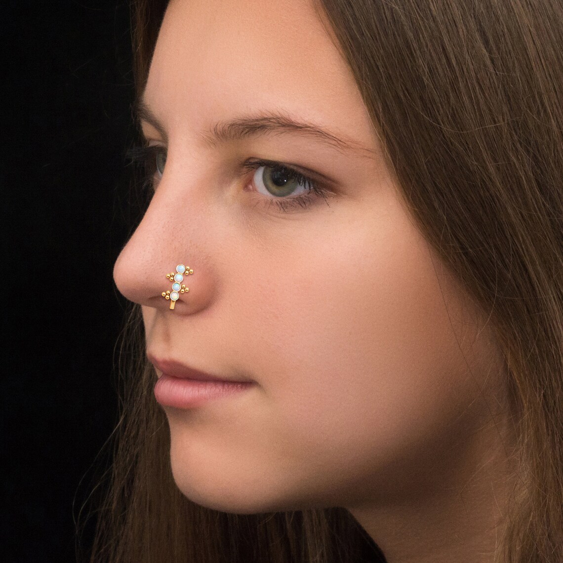 Nose Ring Stud Opal Surgical Steel Nose Stud Nose Earring | Etsy