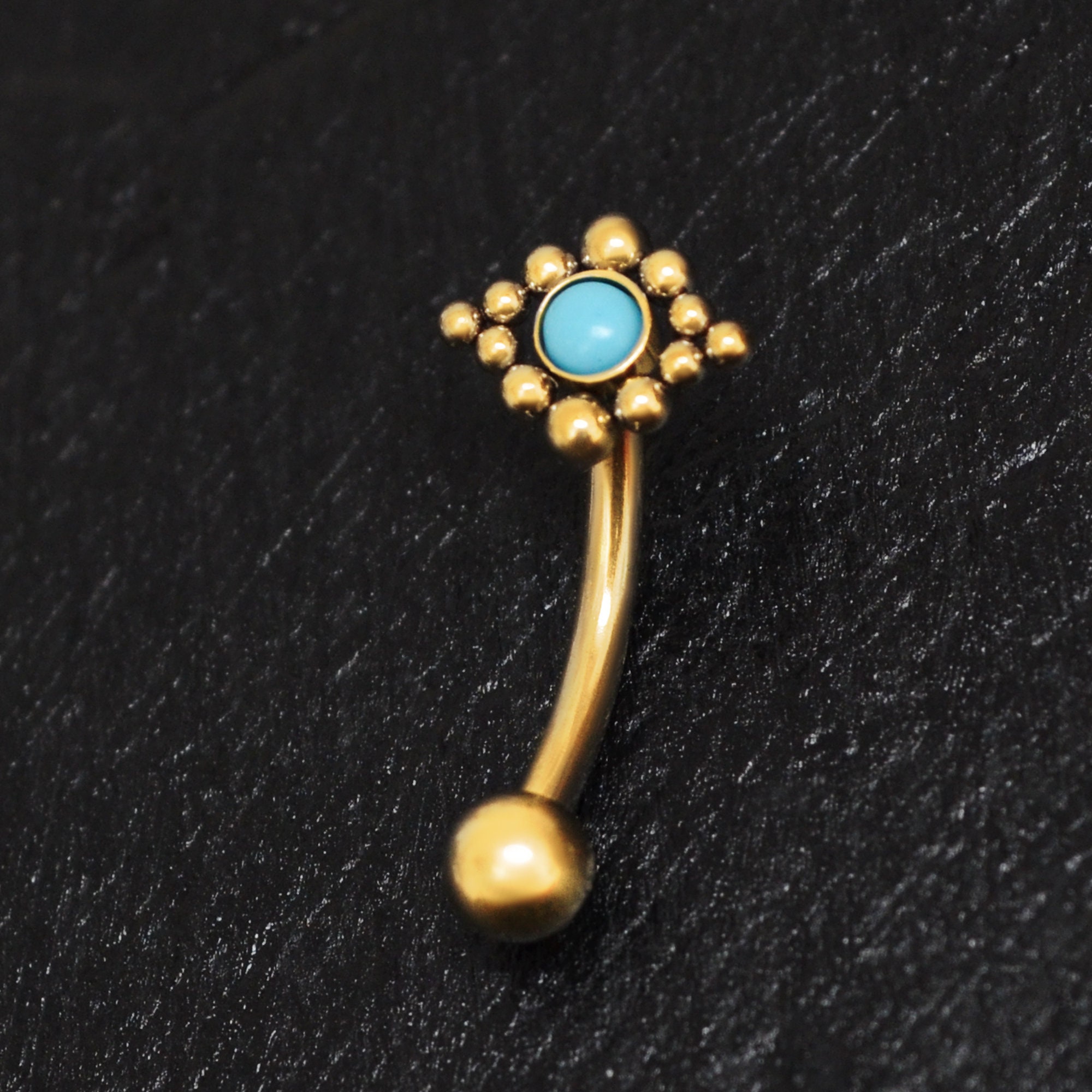 Turquoise Rook Piercing Surgical Steel Rook Barbell Ring - Etsy