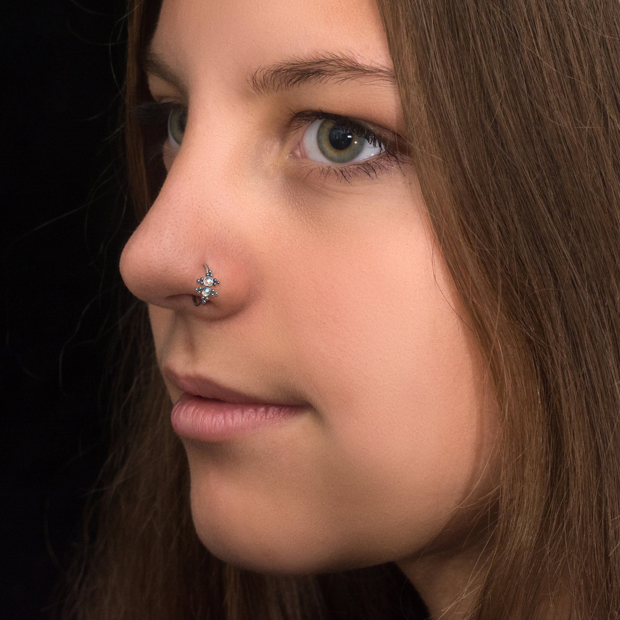 CZ Nose Ring Titanium Implant Grade Nose Jewelry Nose - Etsy