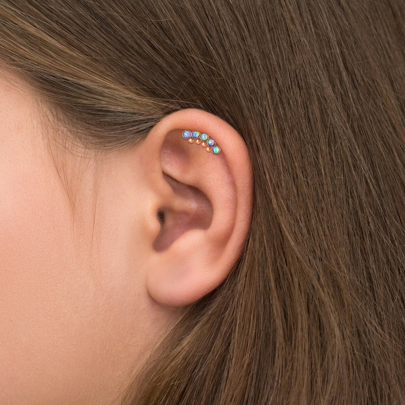 Bioflex Cartilage Curved Earring Opal Helix Earring - Etsy