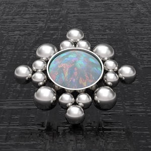 Opal Dermal Piercing Surgical Steel, Dermal Top, Internally Threaded ...
