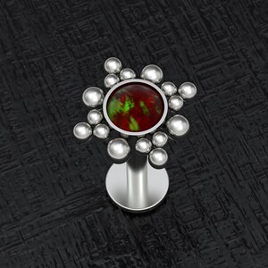 Titanium Lip Ring Opal, Implant Grade Lip Jewelry, Medusa Jewelry, Lip ...
