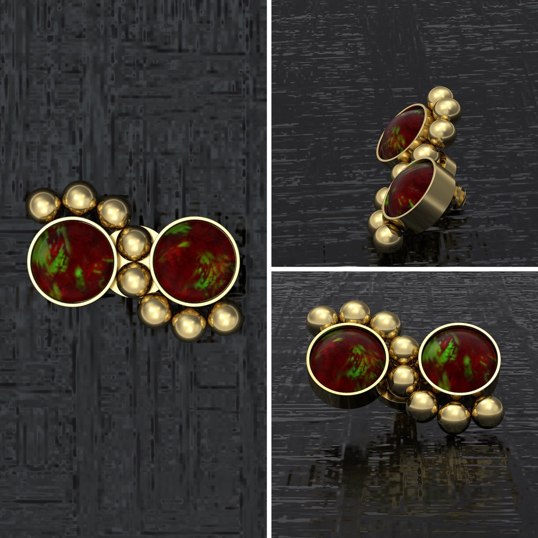 Surgical Steel Dermal Top Opal, Internally Threaded Dermal Jewelry 16g ...