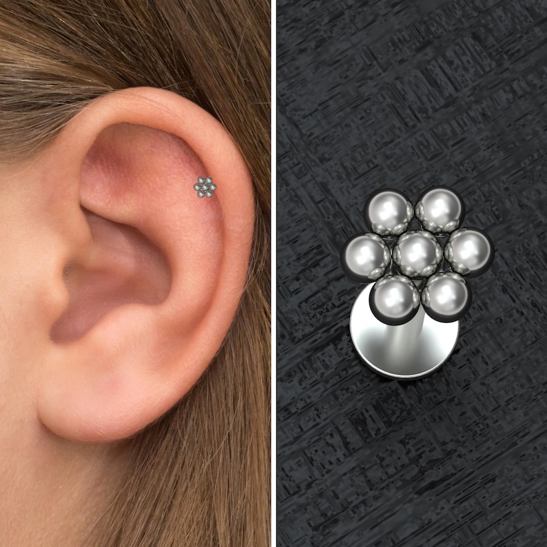 Cartilage Piercing Titanium Tragus Earring Implant Grade | Etsy