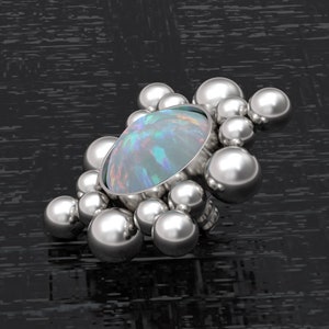 Opal Dermal Piercing Surgical Steel, Dermal Top, Internally Threaded ...