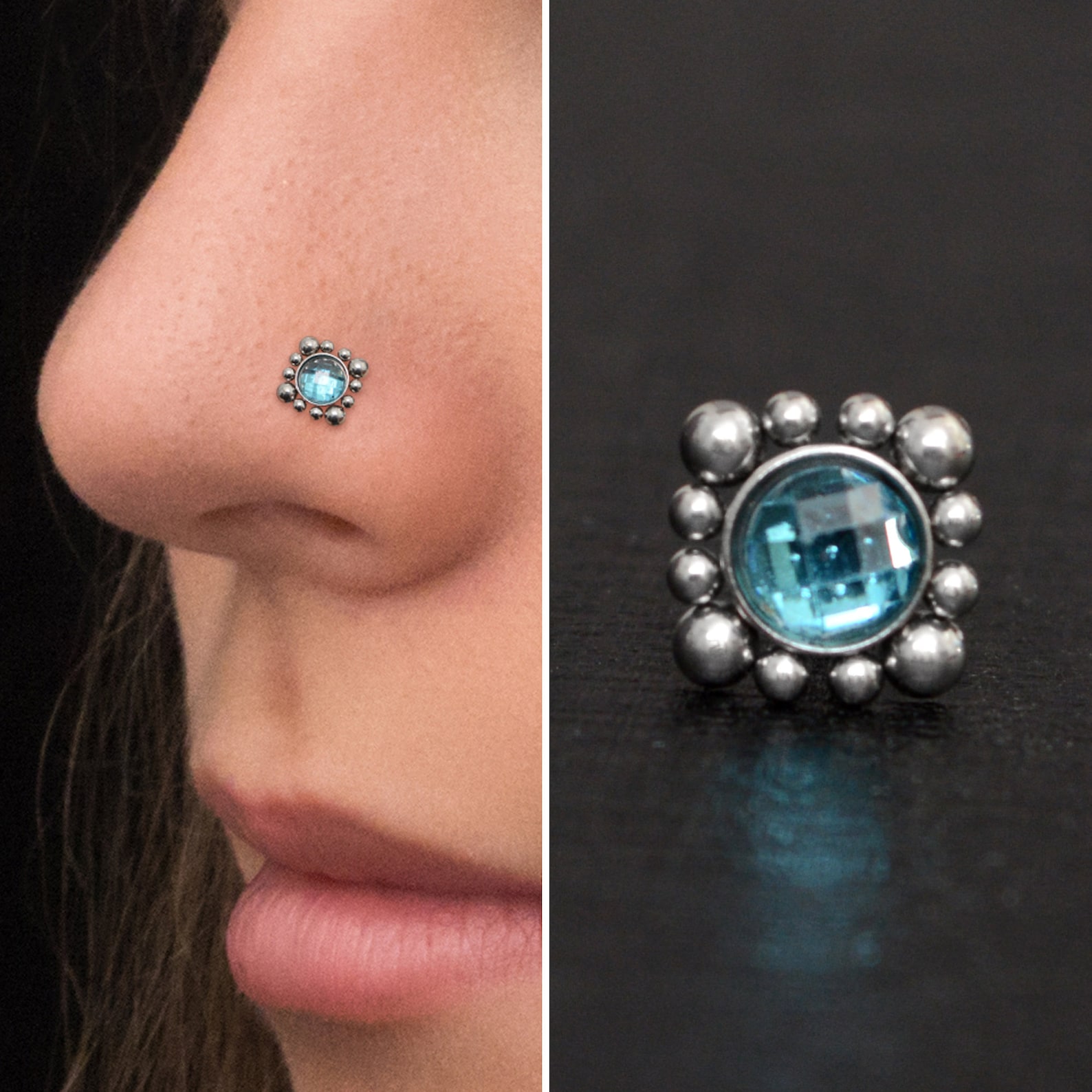 Titanium Nose Screw Stud CZ Nose Bone Stud Implant Grade - Etsy